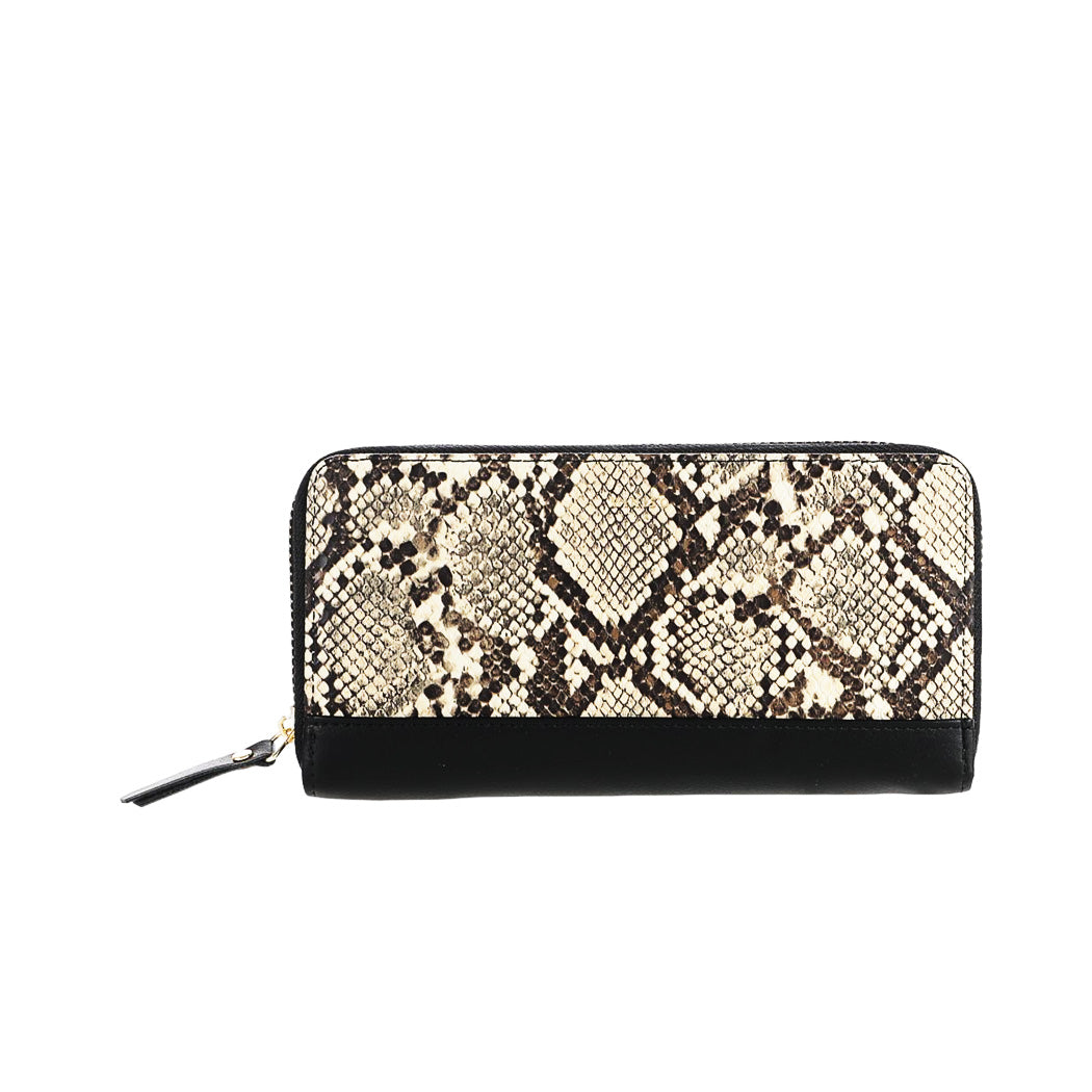 Women's Long Snakeskin Wallet with Zipper(Apricot) – Miniso Pakistan