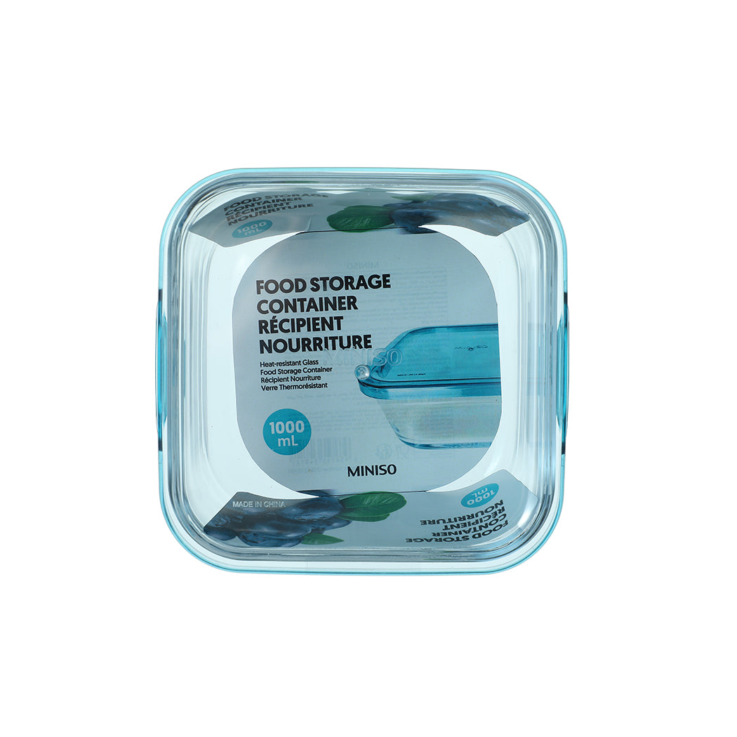 Heat-resistant Glass Food Storage Container (1000mL)(Blue) – Miniso ...