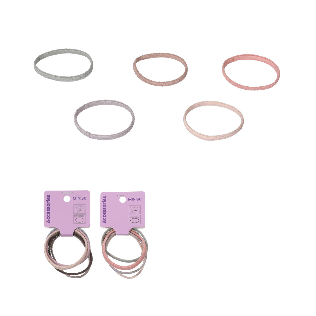 Seamless Rubber Band with Folds 5pcs(Colored)– Miniso Pakistan