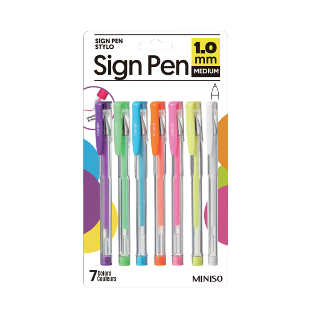 Colored Sign Pens 7 pcs – Miniso Pakistan