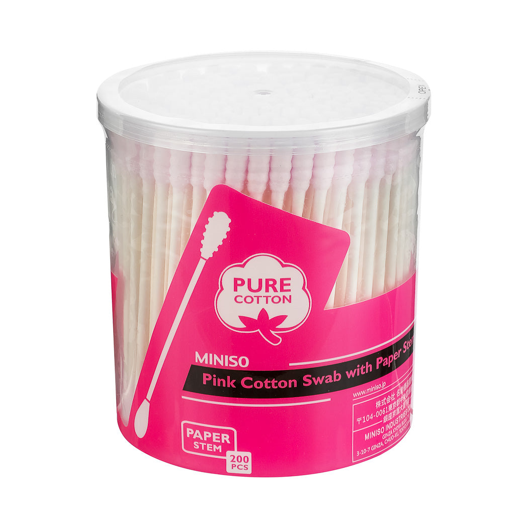 Pink Cotton Swab with Paper Stem (200 Pcs)– Miniso Pakistan