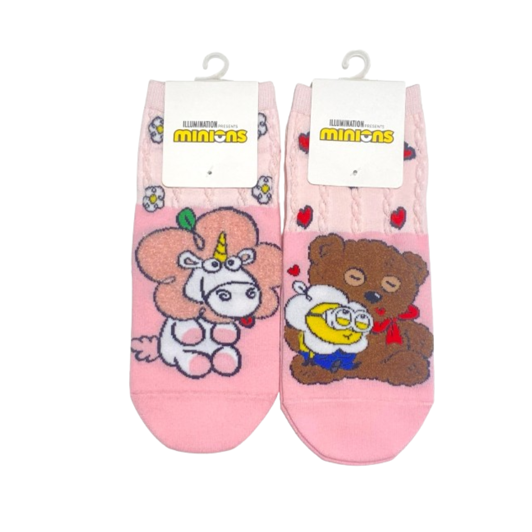 Daisy Minions Collection Ankle Socks(Pink)– Miniso Pakistan