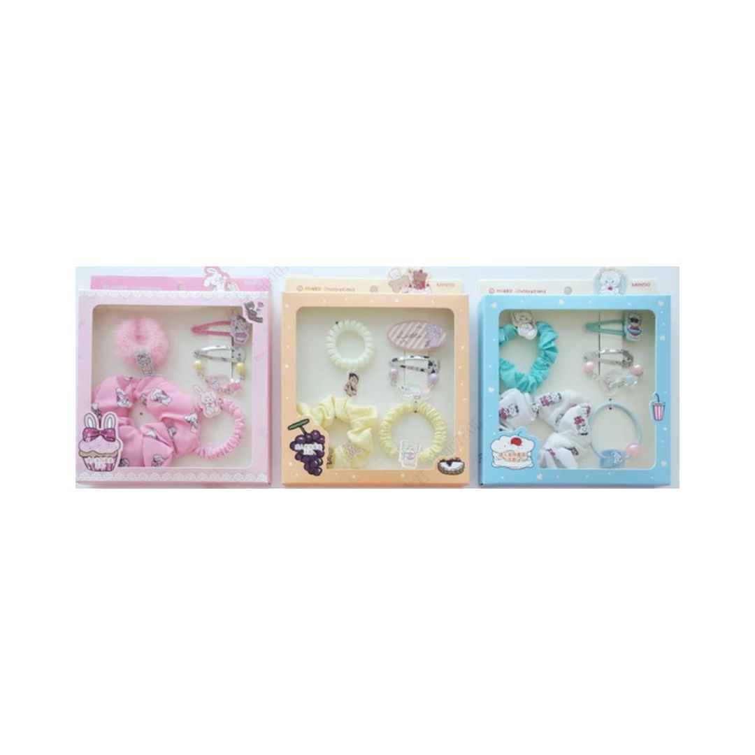 MIKKO Collection Hair Clip & Hair Tie (5 pcs) – Miniso Pakistan