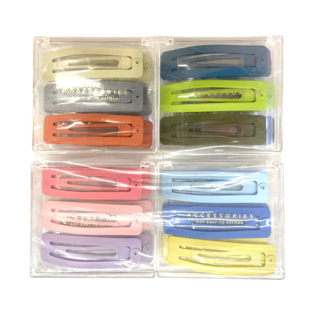 Colorful Series Rectangle Hair Clip (6cm, 6 pcs) – Miniso Pakistan